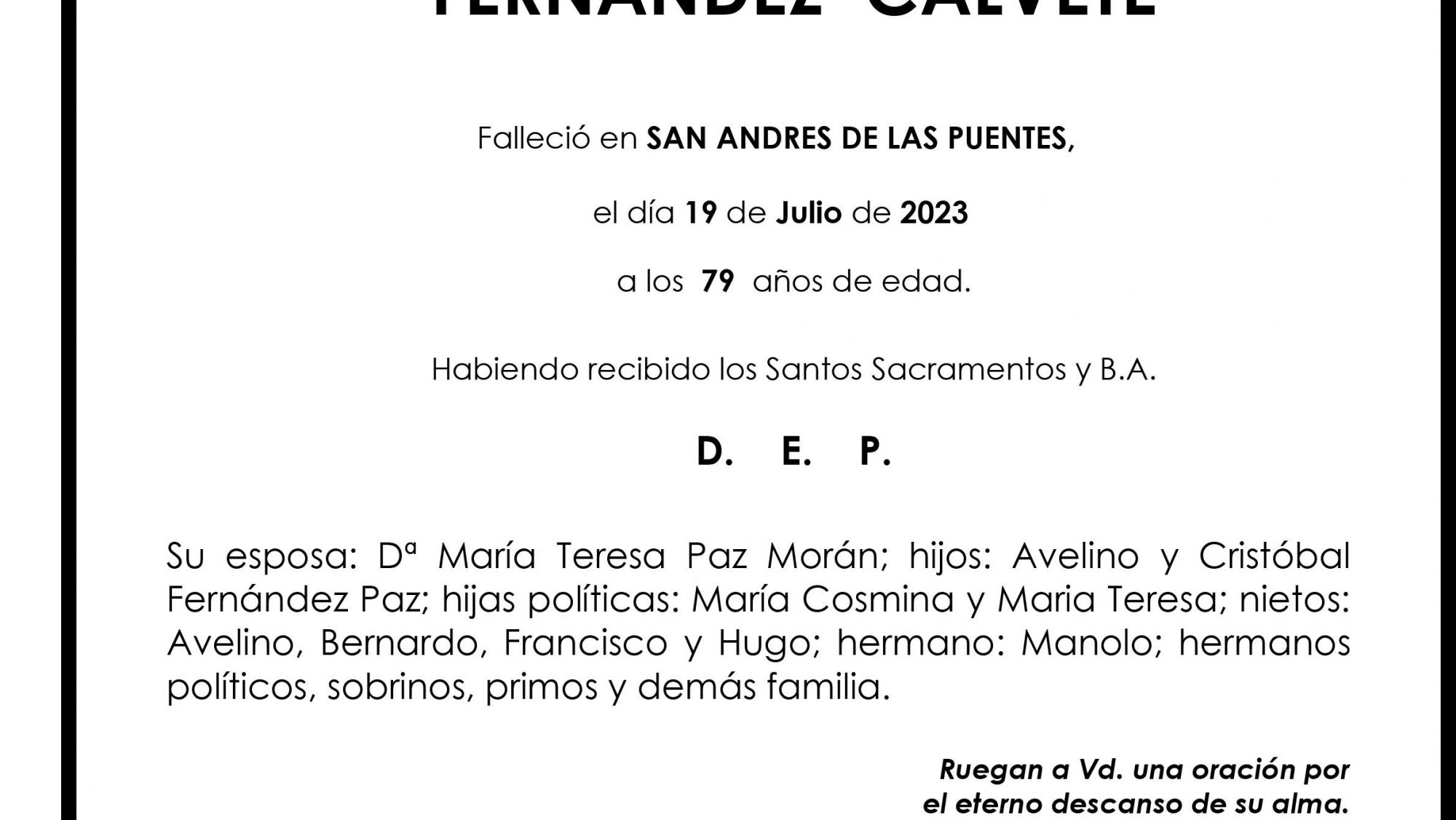 AVELINO FERNANDEZ CALVETE