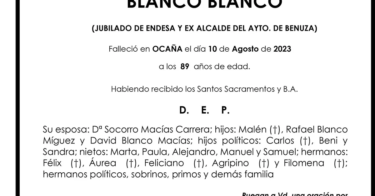 RAFAEL BLANCO BLANCO