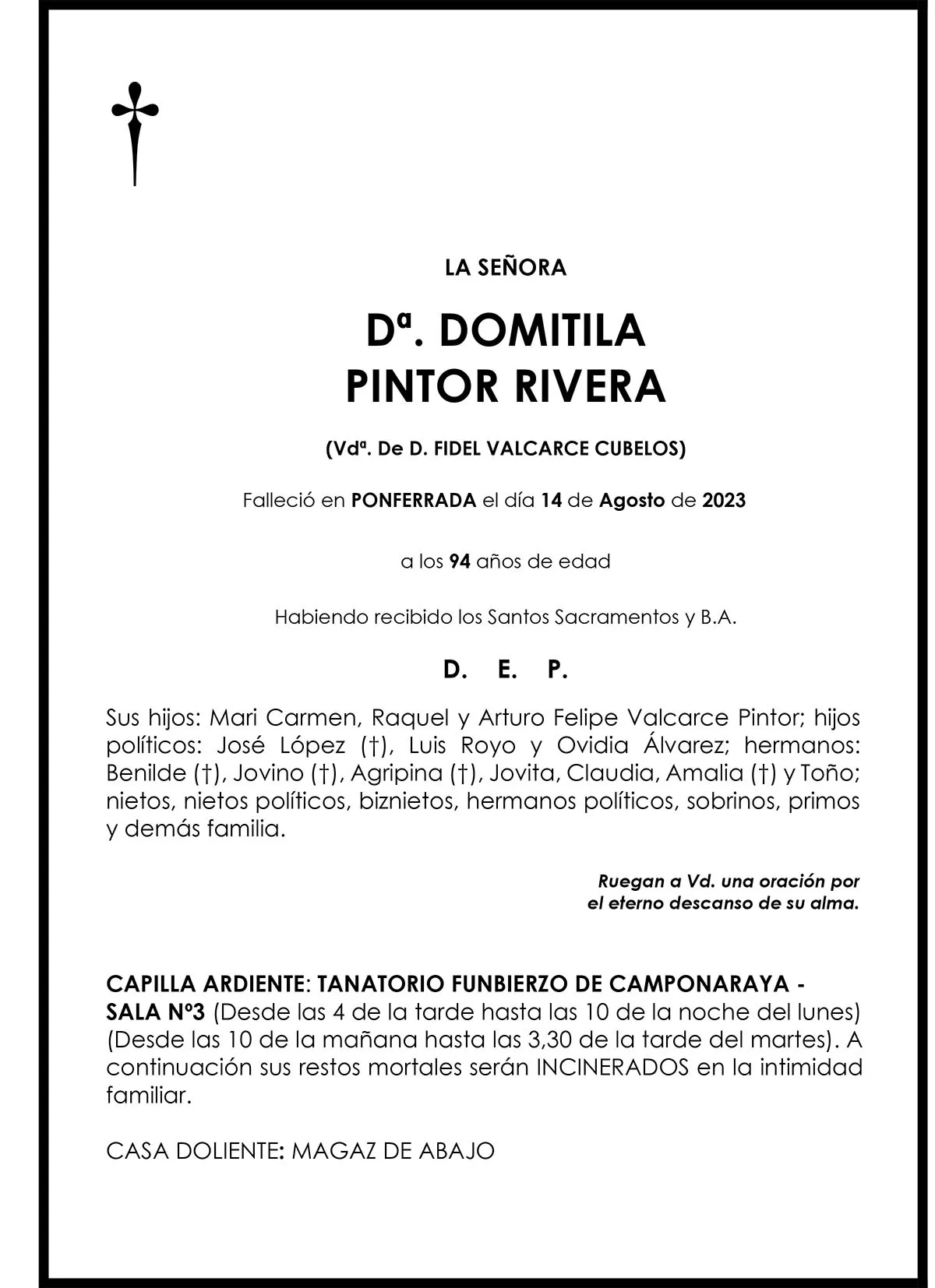 DOMITILA PINTOR RIVERA