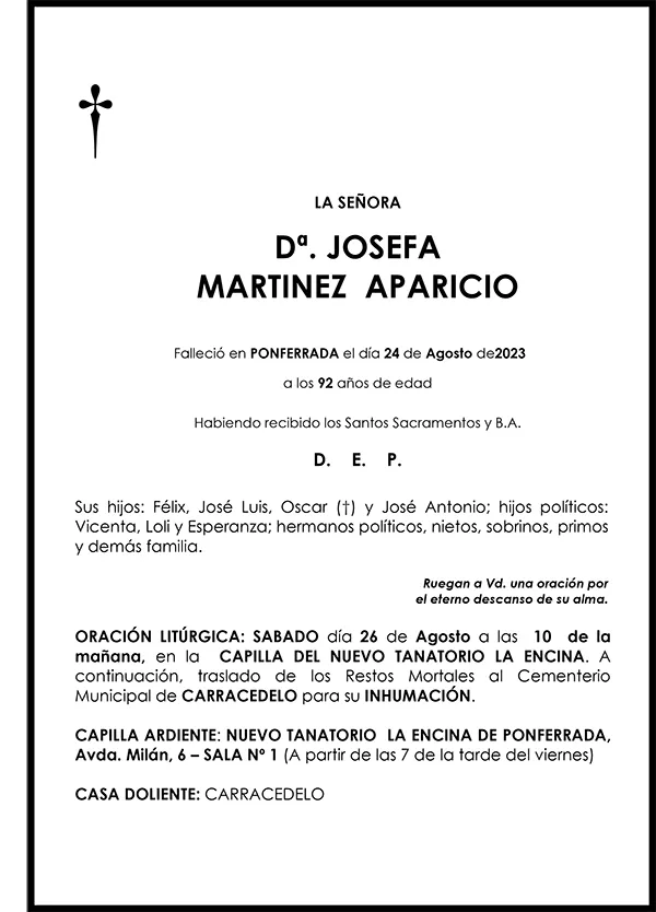 JOSEFA MARTINEZ APARICIO