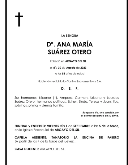 ANA MARIA SUAREZ OTERO