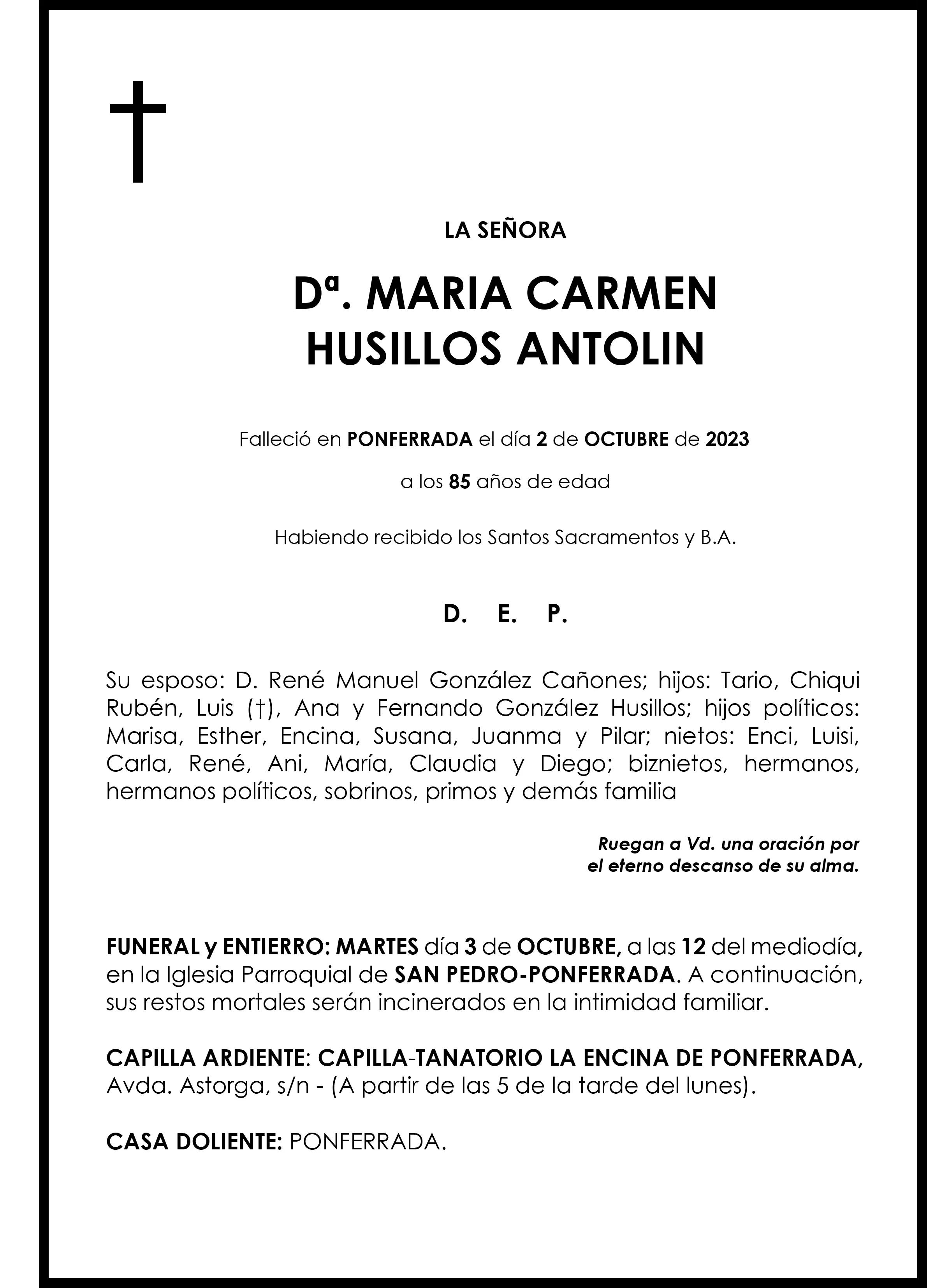 MARÍA CARMEN HUSILLOS ANTOLIN