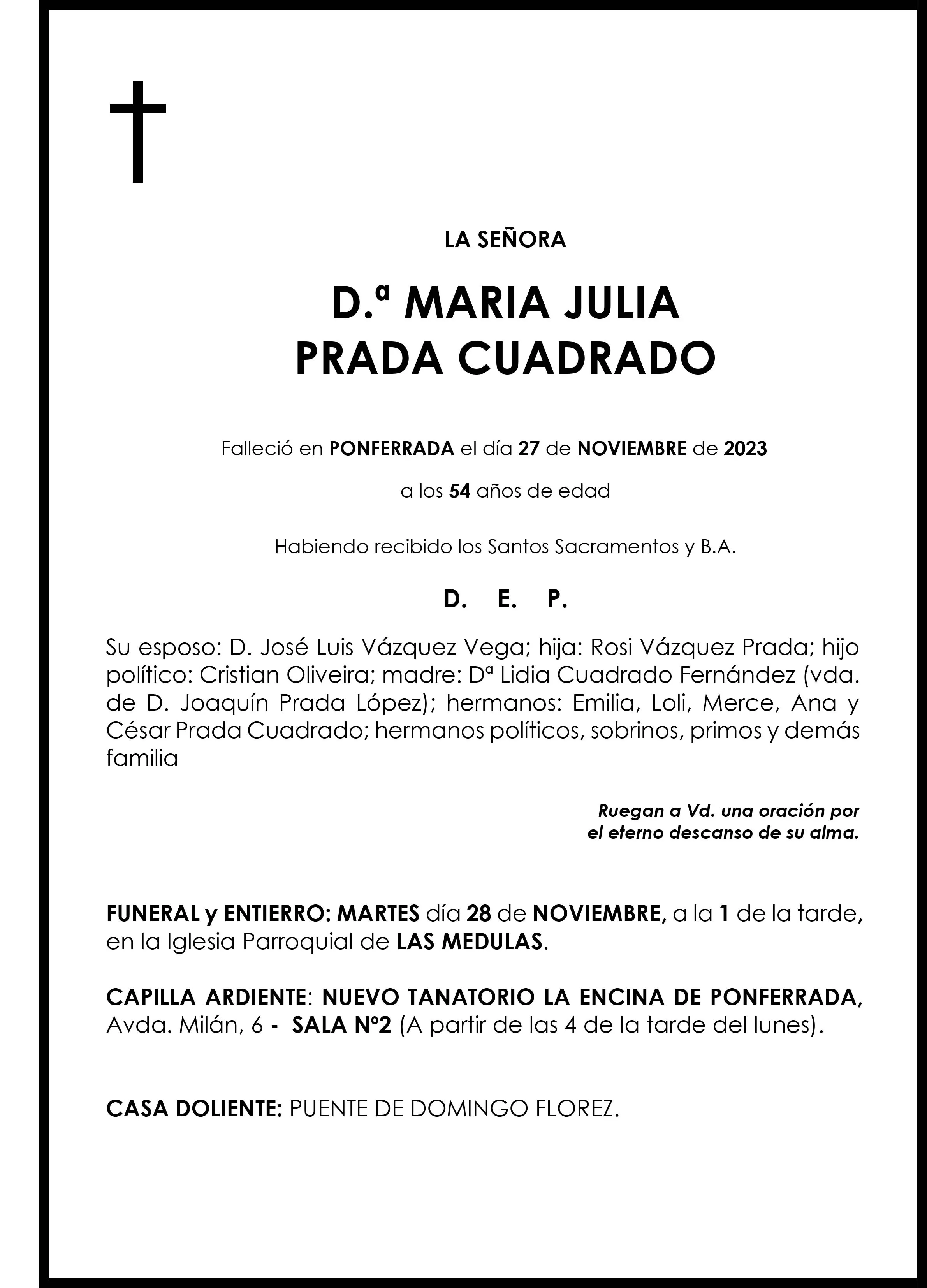 MARIA JULIA PRADA CUADRADO