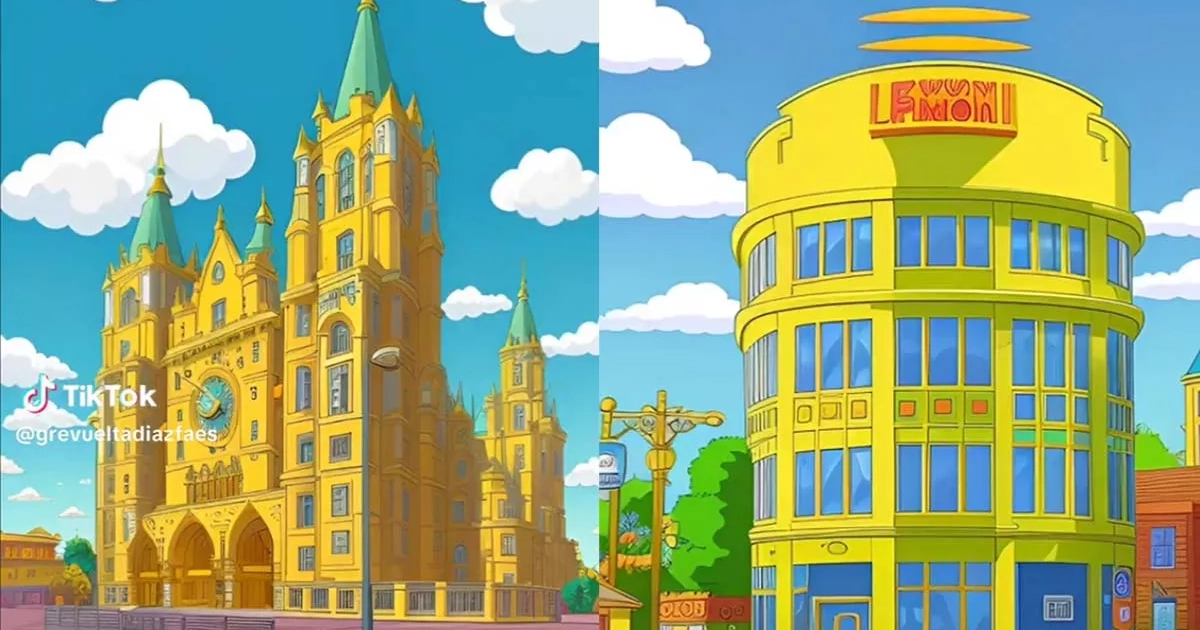 Así se verían los monumentos de León pasados por la lente de ‘Los Simpsons’