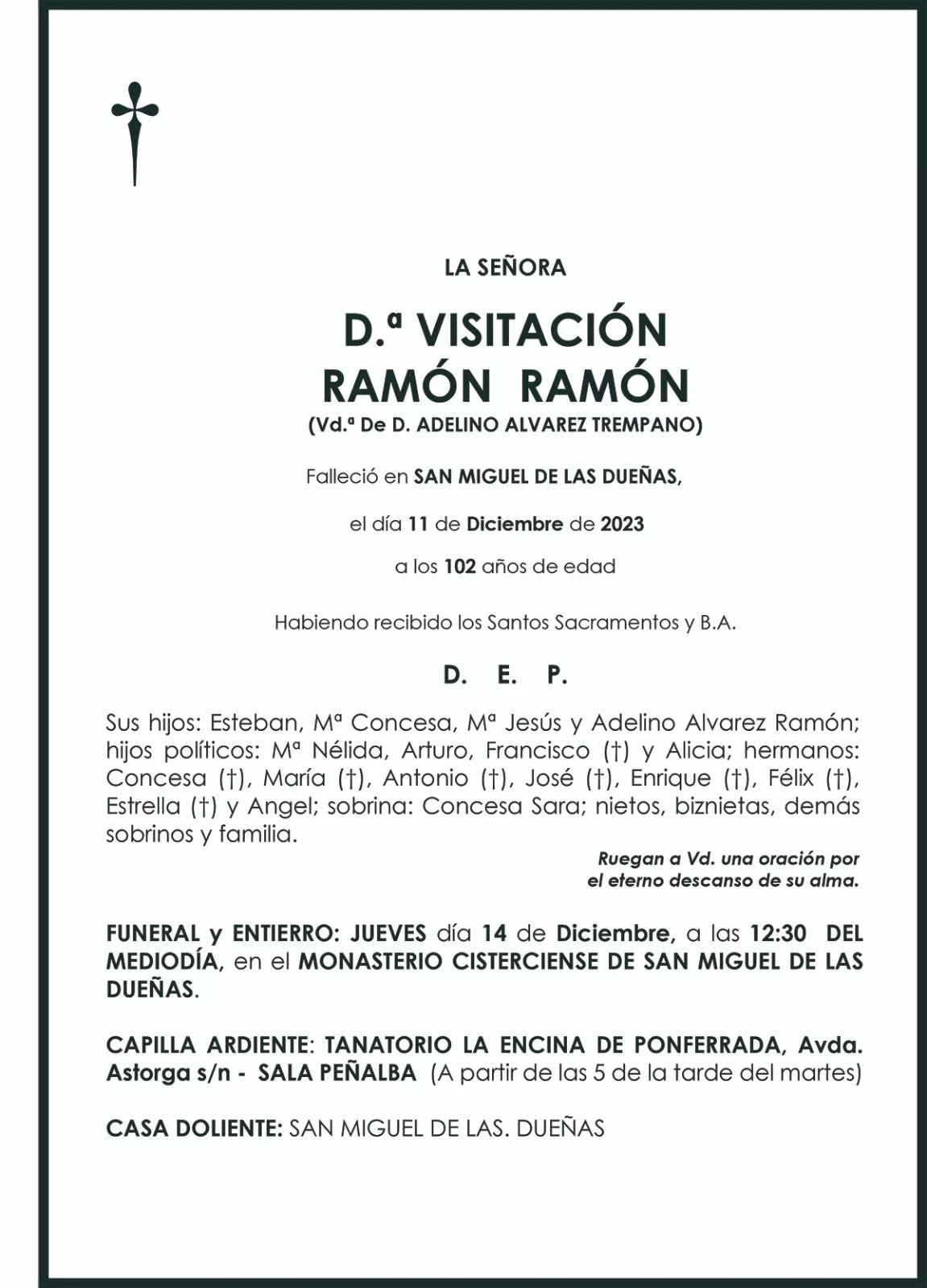VISITACION RAMON RAMON