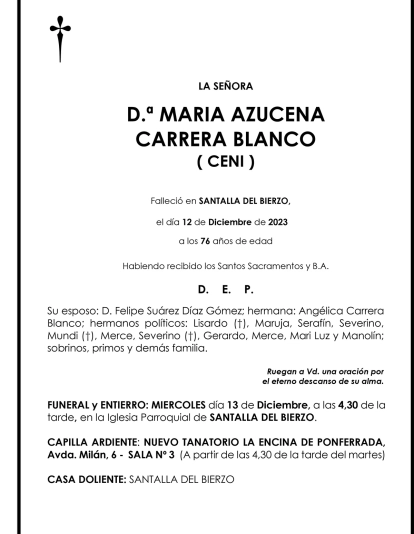 MARÍA AZUCENA CARRERA BLANCO (CENI)