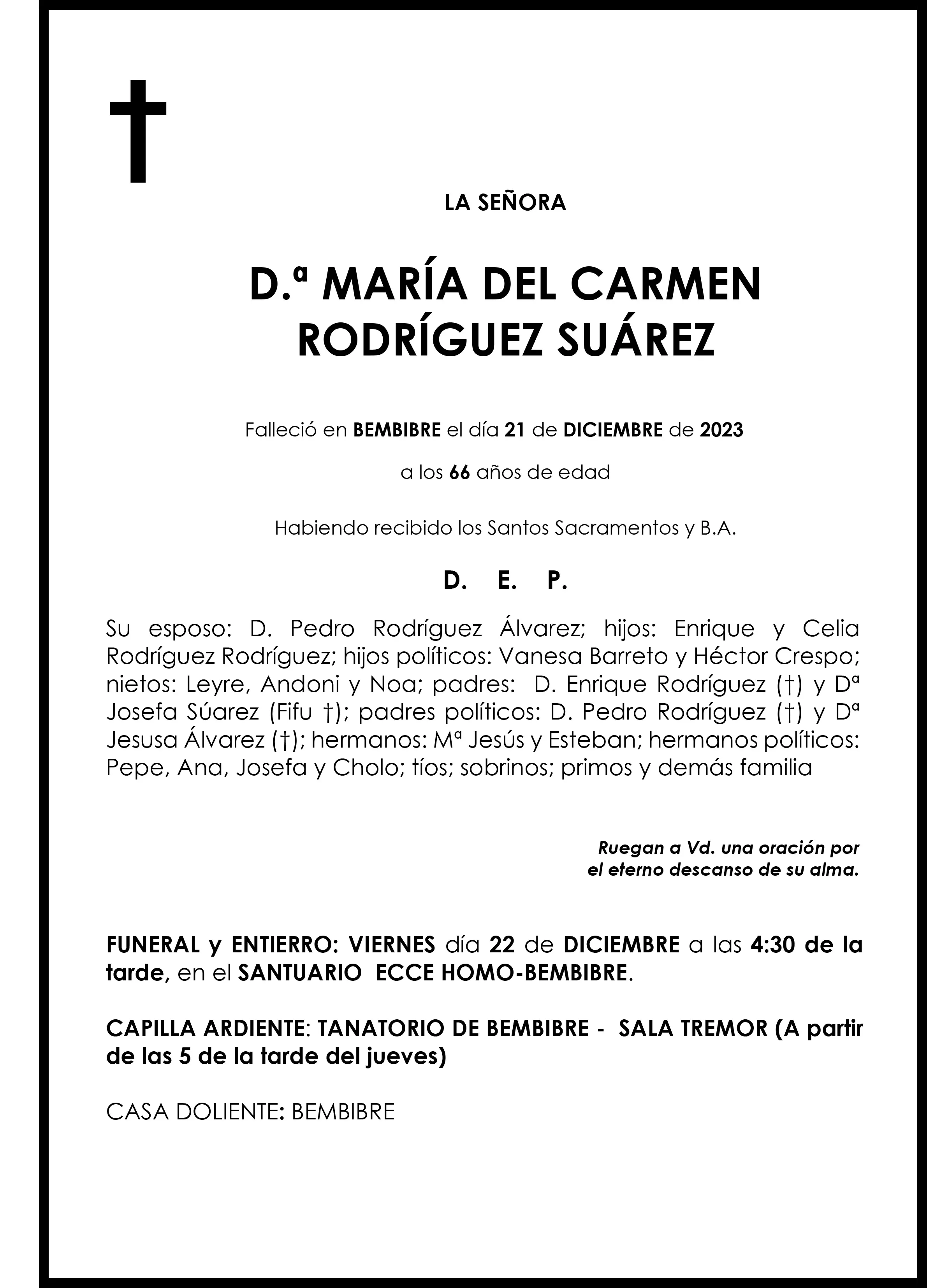 MARIA CARMEN RODRIGUEZ SUAREZ