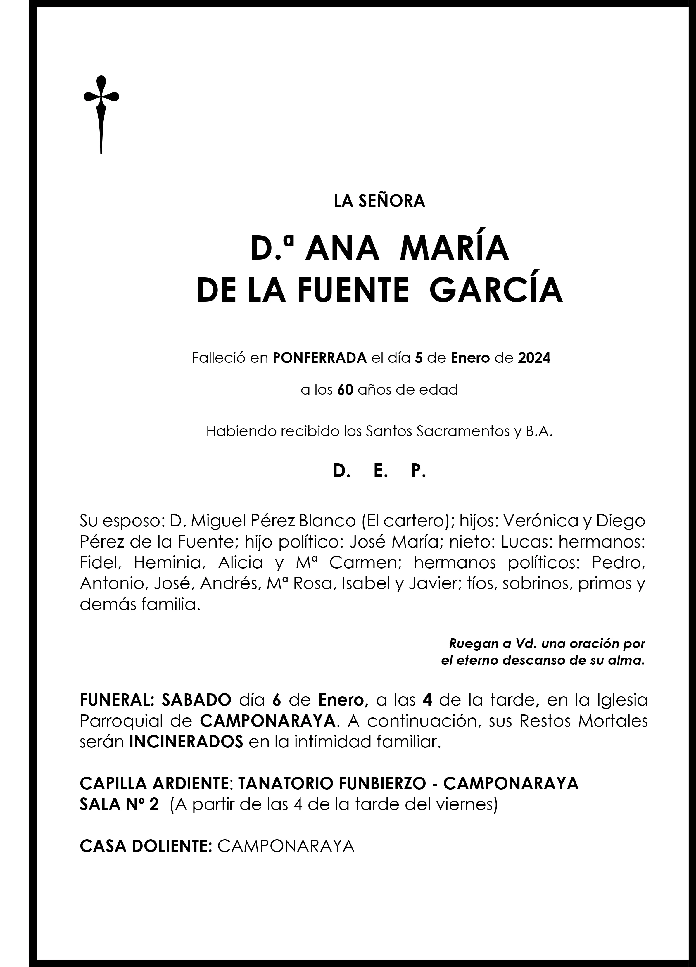ANA MARIA DE LA FUENTE GARCIA