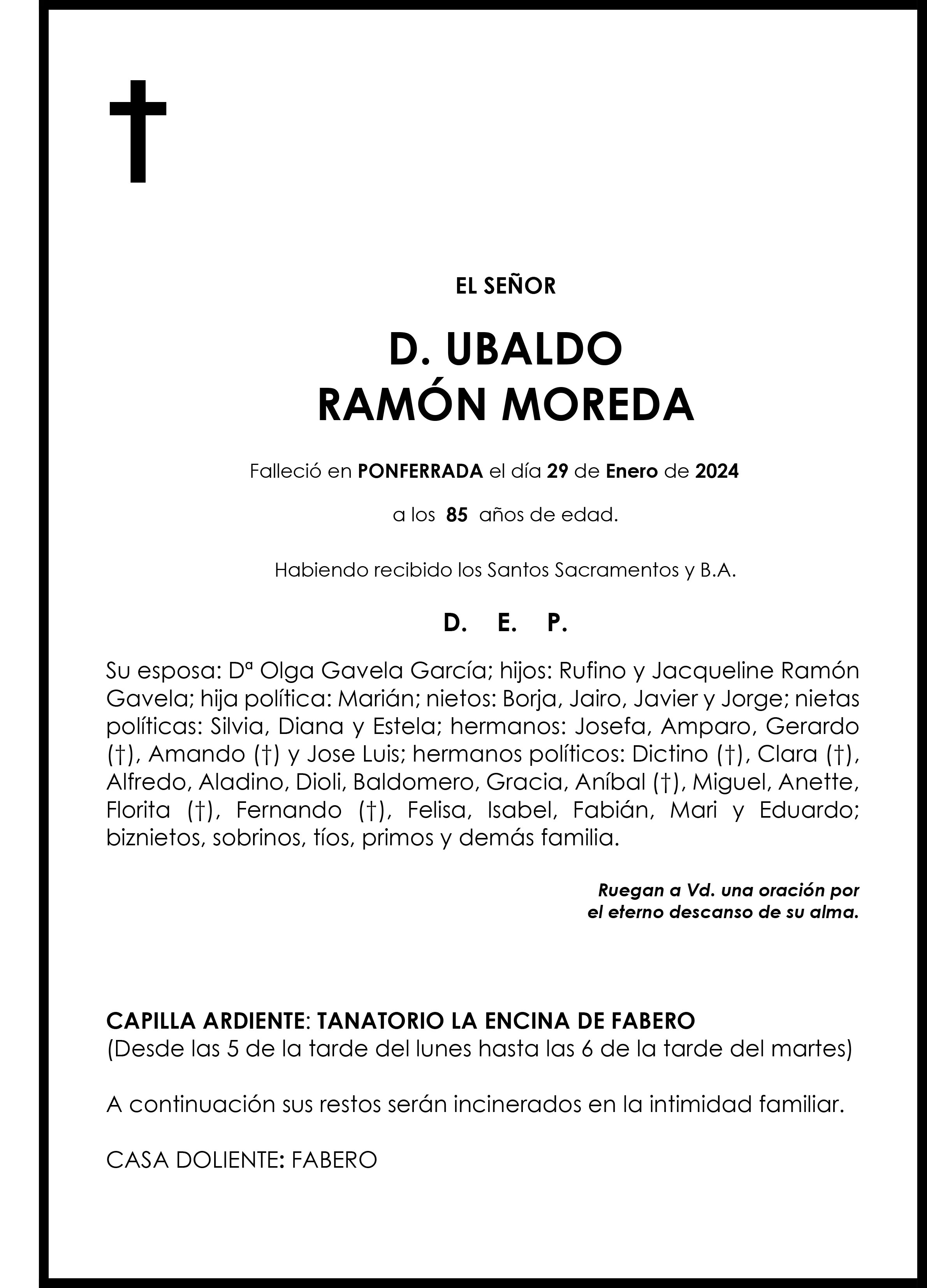 UBALDO RAMON MOREDA