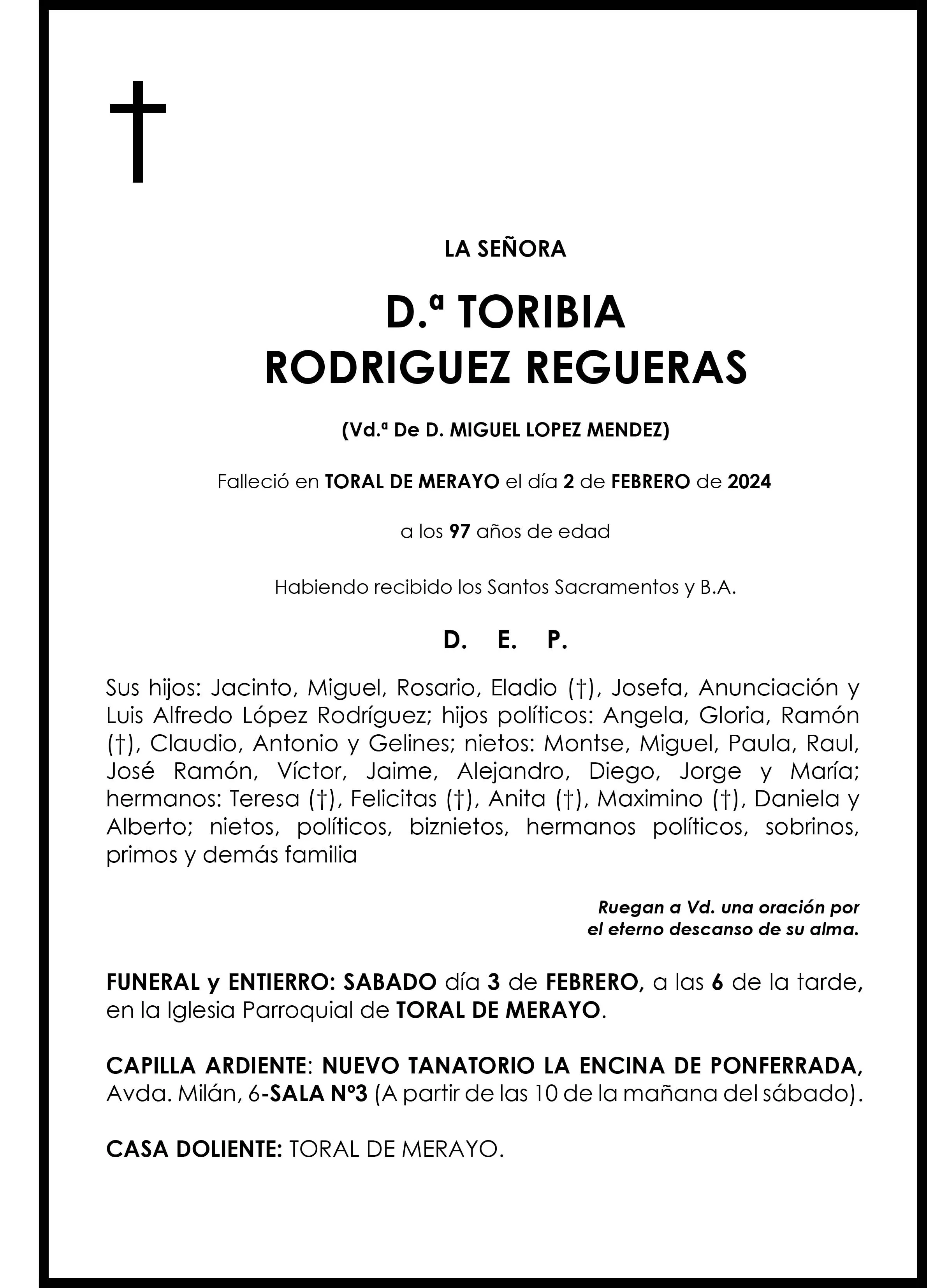TORIBIA RODRIGUEZ REGUERAS
