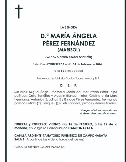 MARIA ANGELA PEREZ FERNANDEZ (MARISOL)