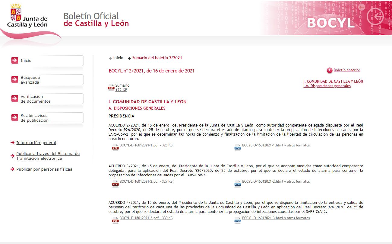 BOCYL / La Junta hace 'oficial' su desafío al Gobierno y establece el ...