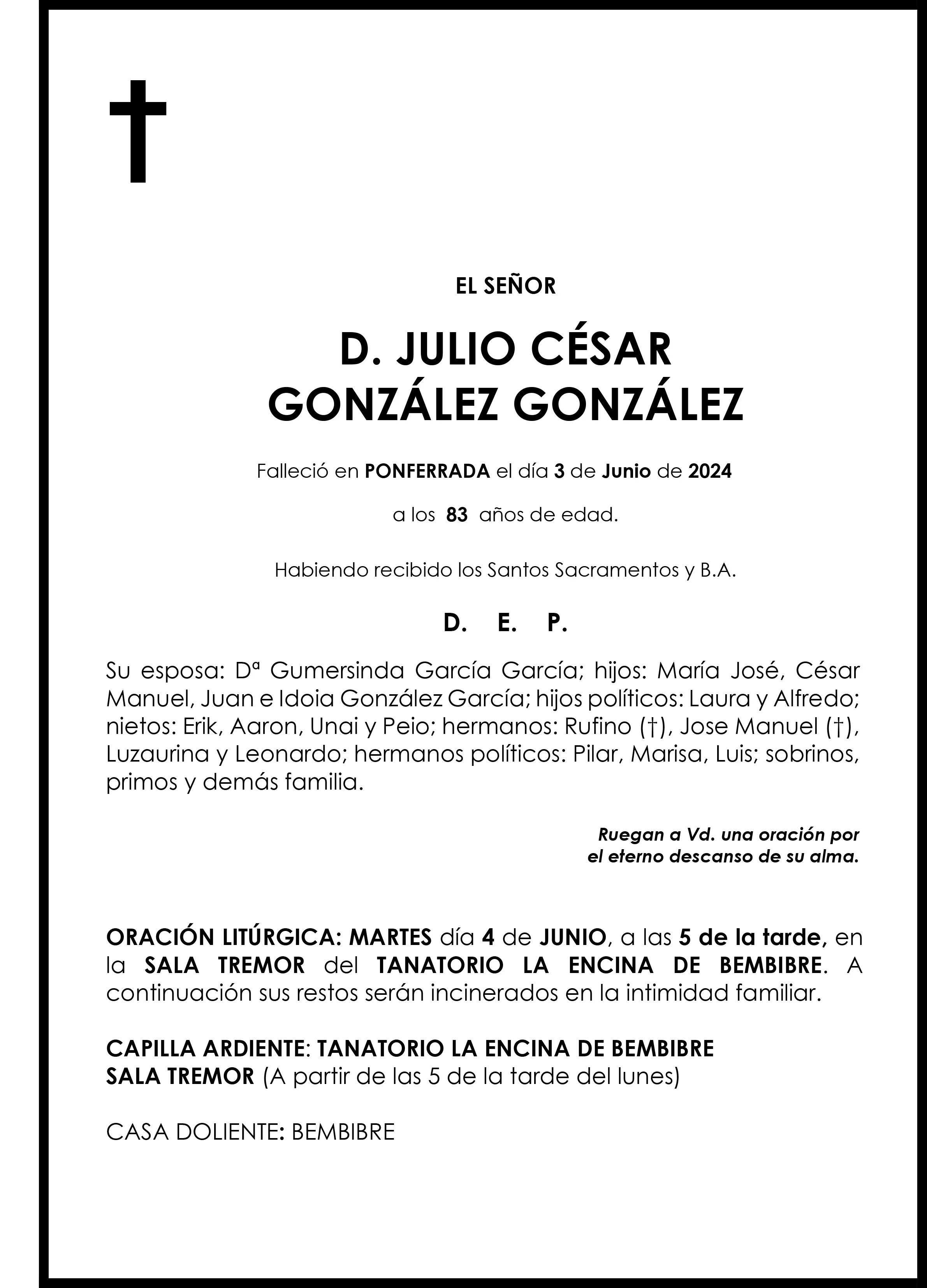 JULIO CESAR GONZALEZ GONZALEZ