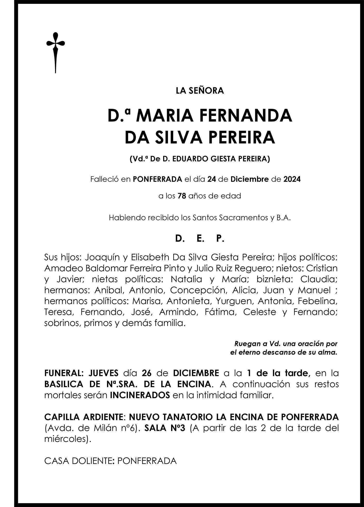 MARIA FERNANDA DA SILVA PEREIRA