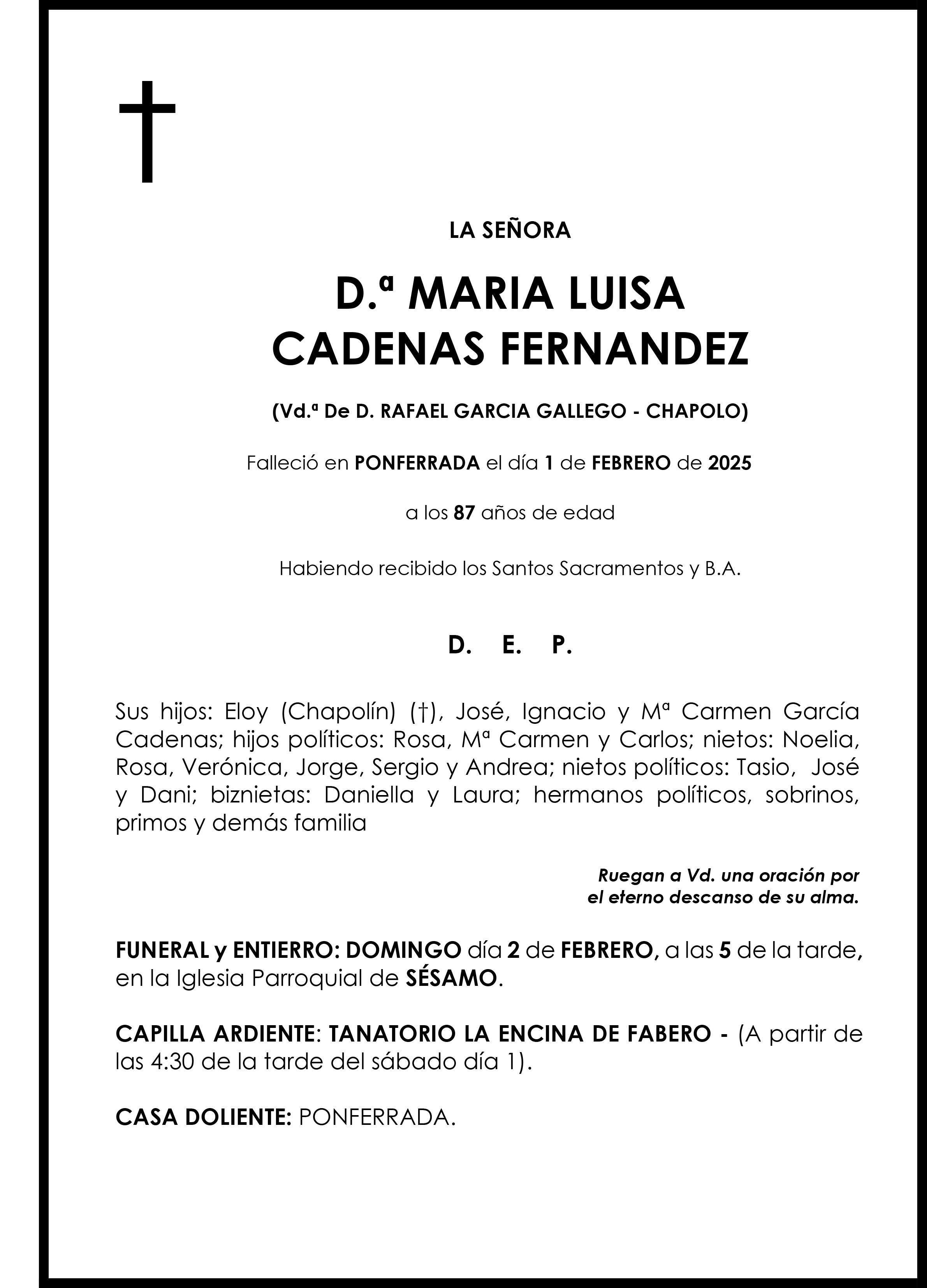 MARIA LUISA CADENAS FERNANDEZ
