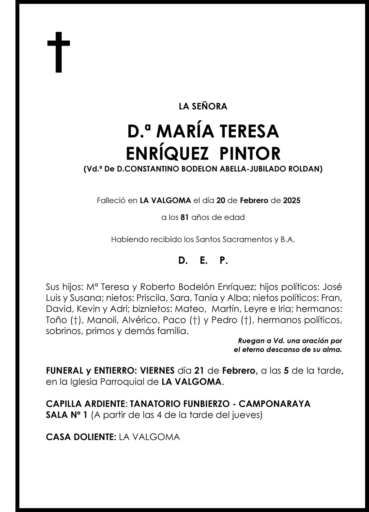 MARÍA TERESA ENRÍQUEZ PINTOR