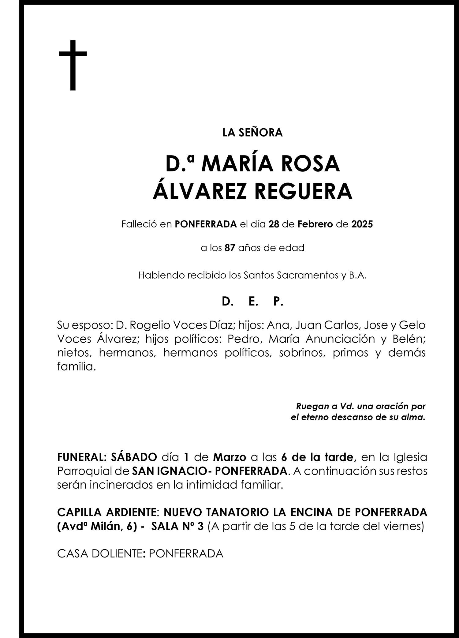 MARÍA ROSA ÁLVAREZ REGUERA