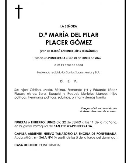 MARÍA DEL PILAR PLACER GÓMEZ